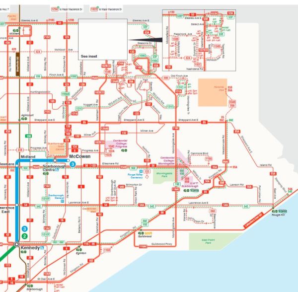 Scarborough’s New/Old Transit Map – Steve Munro