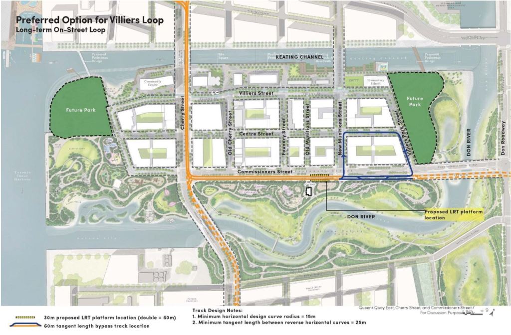Waterfront East LRT Villiers Island Loop Proposal – Steve Munro