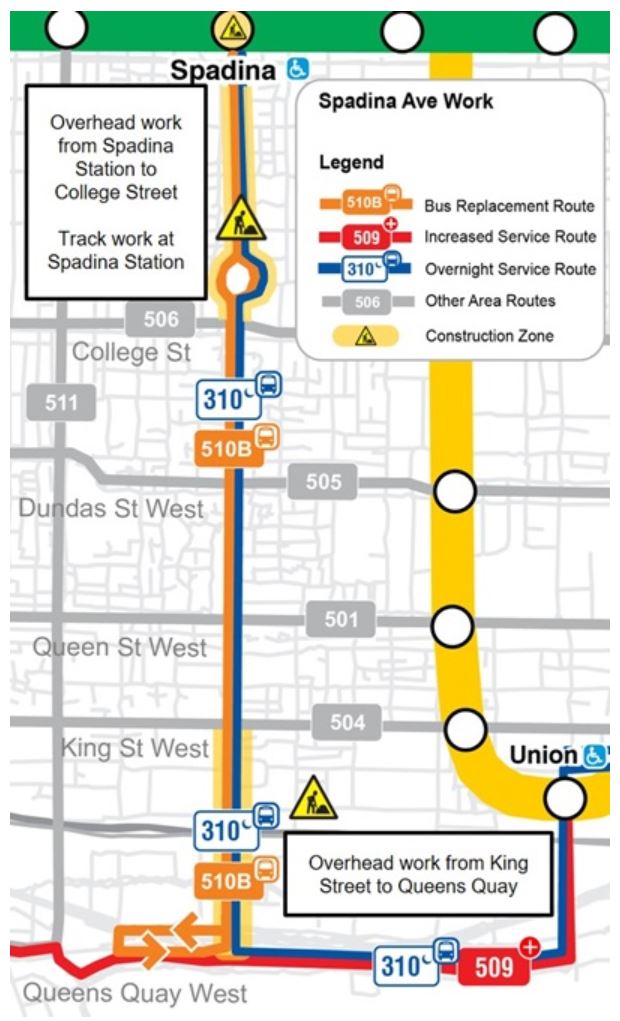 TTC Updates and Extends Spadina 510 Bus Replacement – Steve Munro